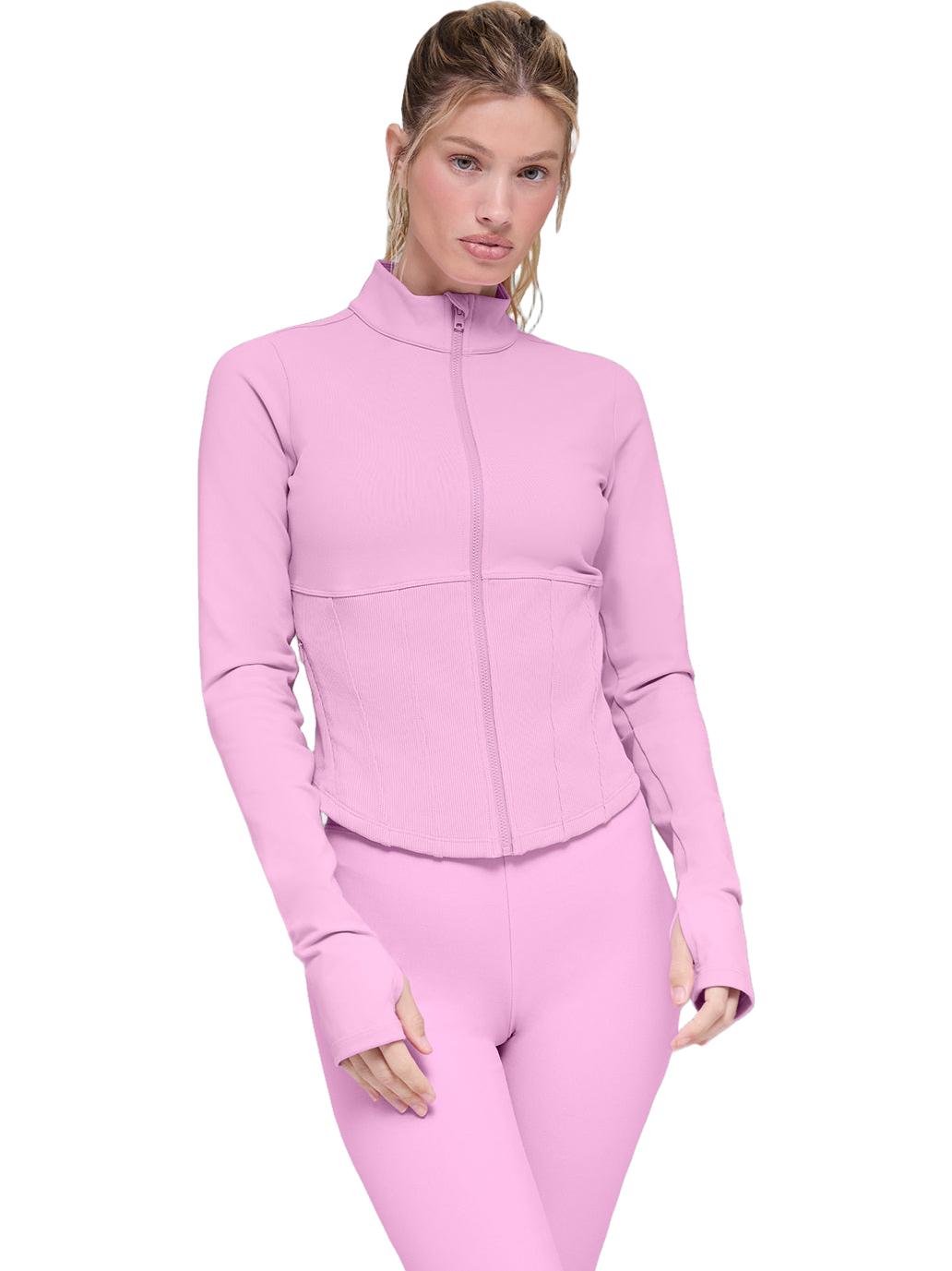 ALO ALO Airbrush Corset Full Zip Jacket with Thumbholes
